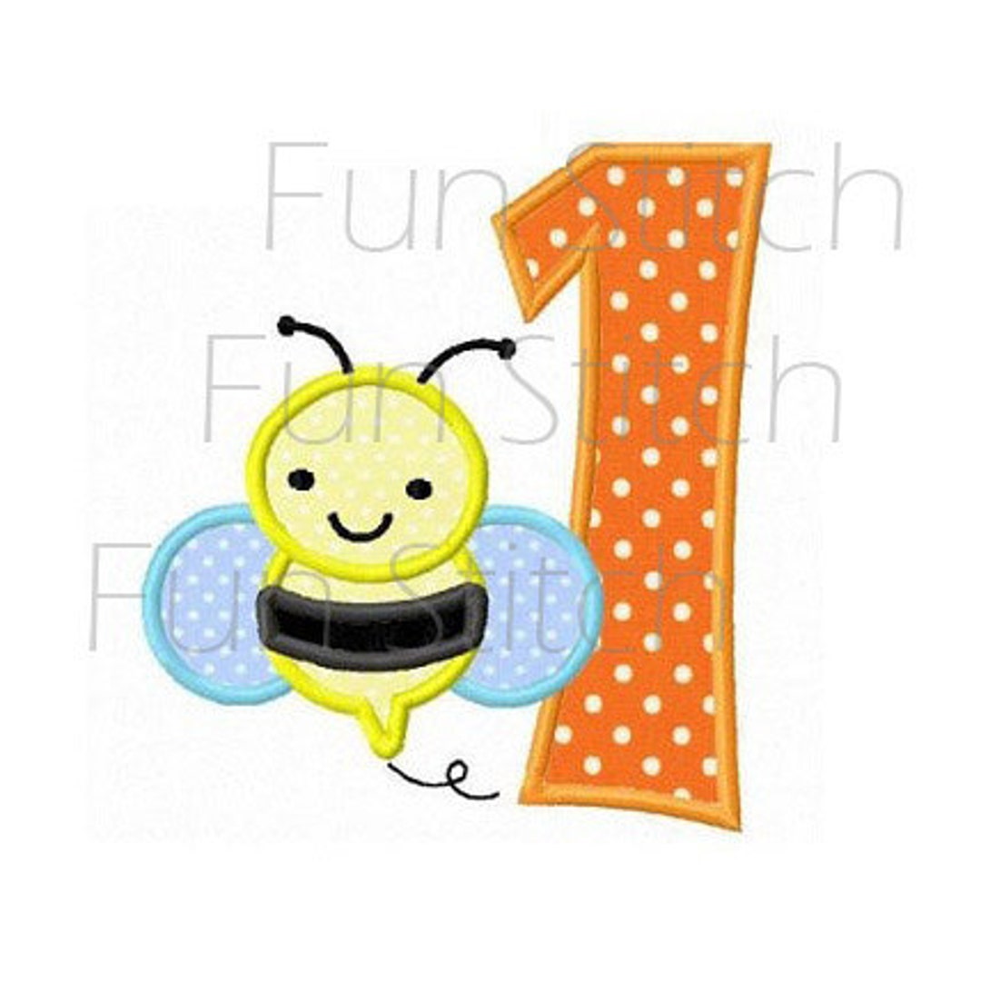 Set of 10 Bumble Bee Applique Numbers Machine Embroidery Designs - Etsy