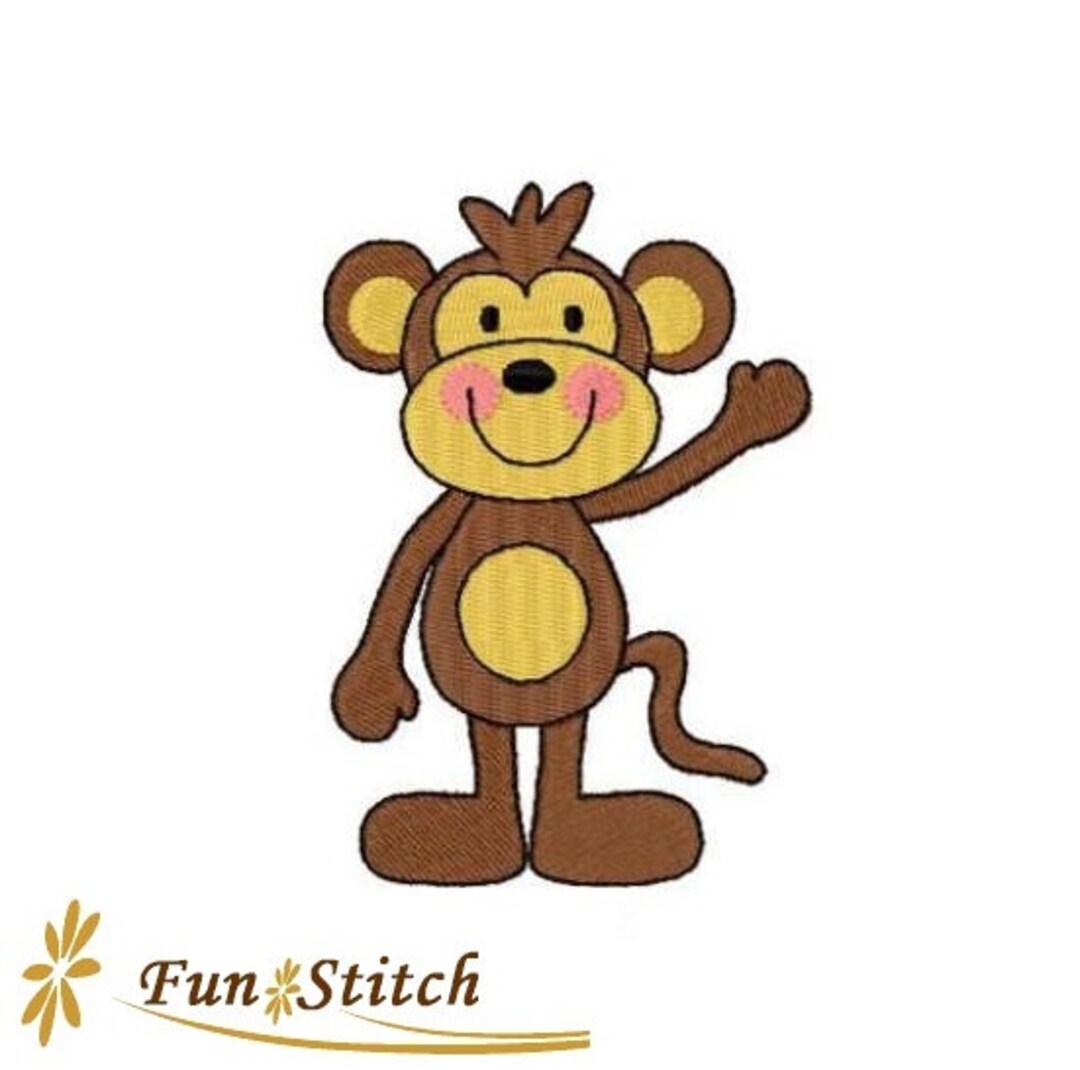 Monkey Machine Embroidery Design - Etsy