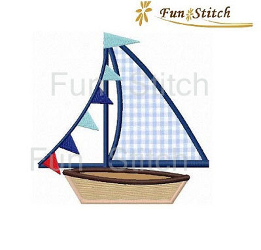 Sailboat Boat Applique Machine Embroidery Design Digital Pattern ...
