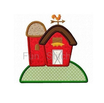 Farm Barn Applique Machine Embroidery Design Digital Pattern - Etsy