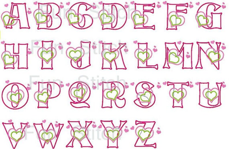 Valentine Love Heart Applique Letters Machine Embroidery Design - Etsy