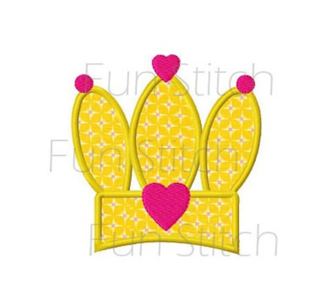 Princess Crown Applique Machine Embroidery Design Digital - Etsy