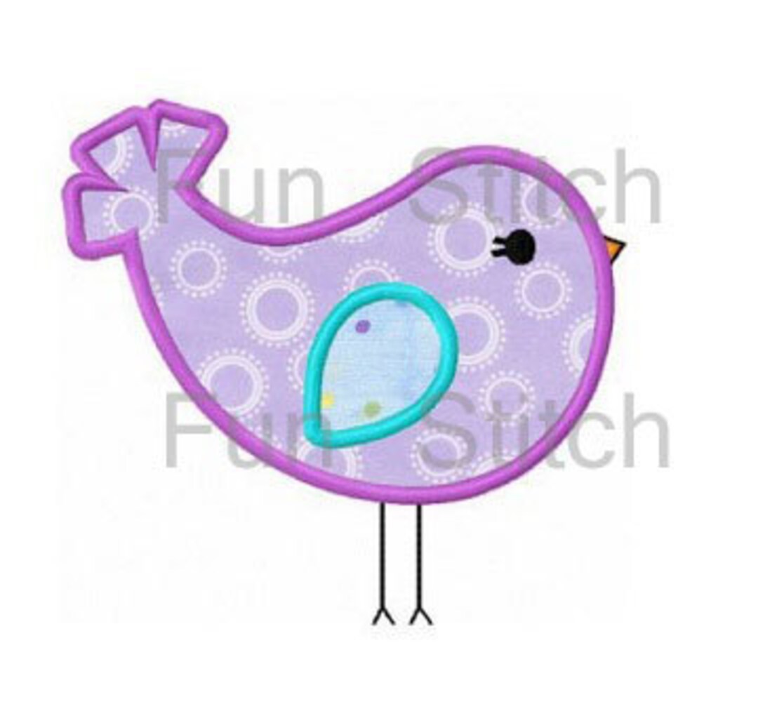 Cute Bird Applique Machine Embroidery Design - Etsy