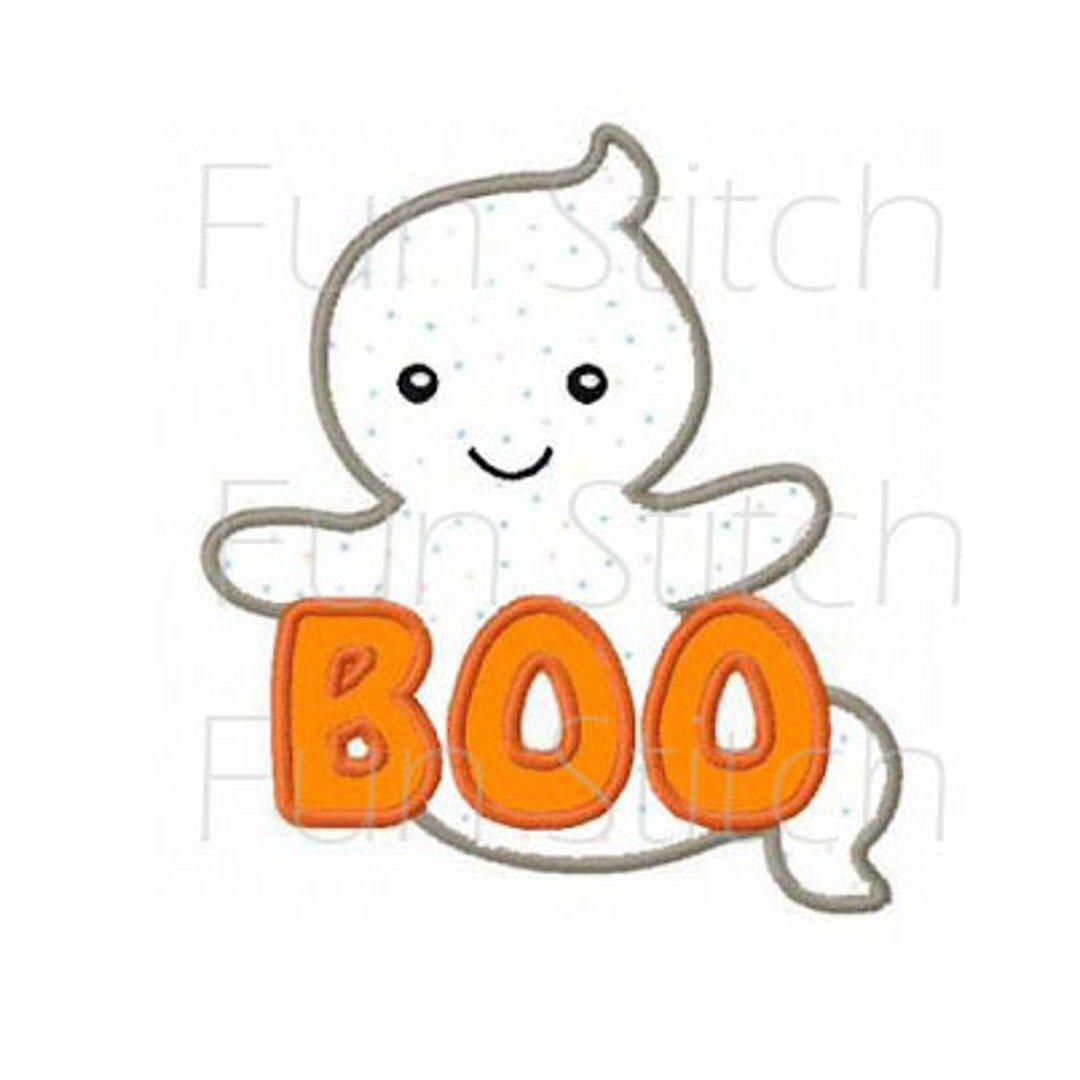 Halloween Ghost Boo Applique Machine Embroidery Design - Etsy