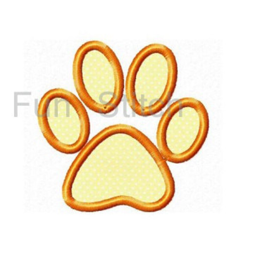 Paw Print Applique Machine Embroidery Design - Etsy
