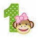 Girl Sock Monkey Birthday Applique Numbers Machine Embroidery Design - Etsy