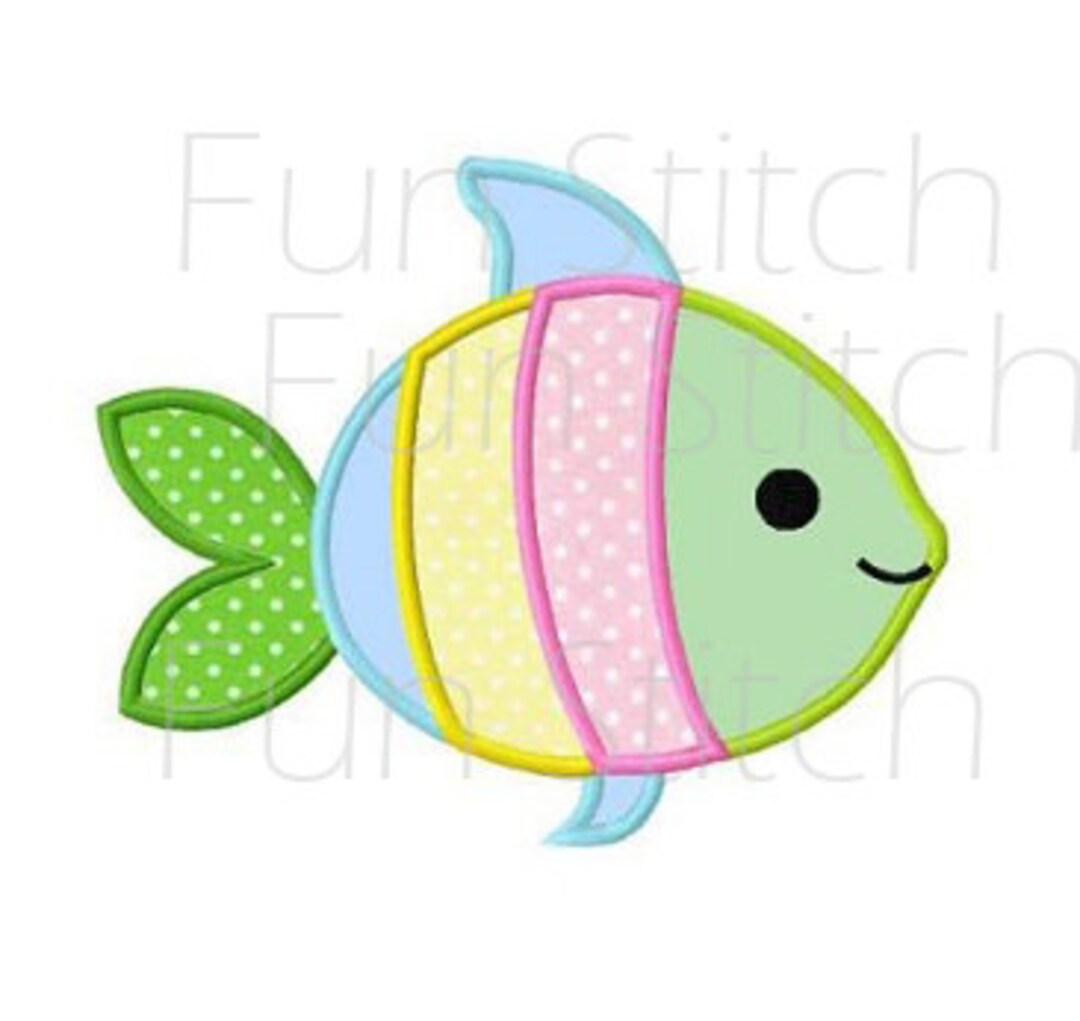 Cute Fish Applique Machine Embroidery Design Digital Pattern - Etsy