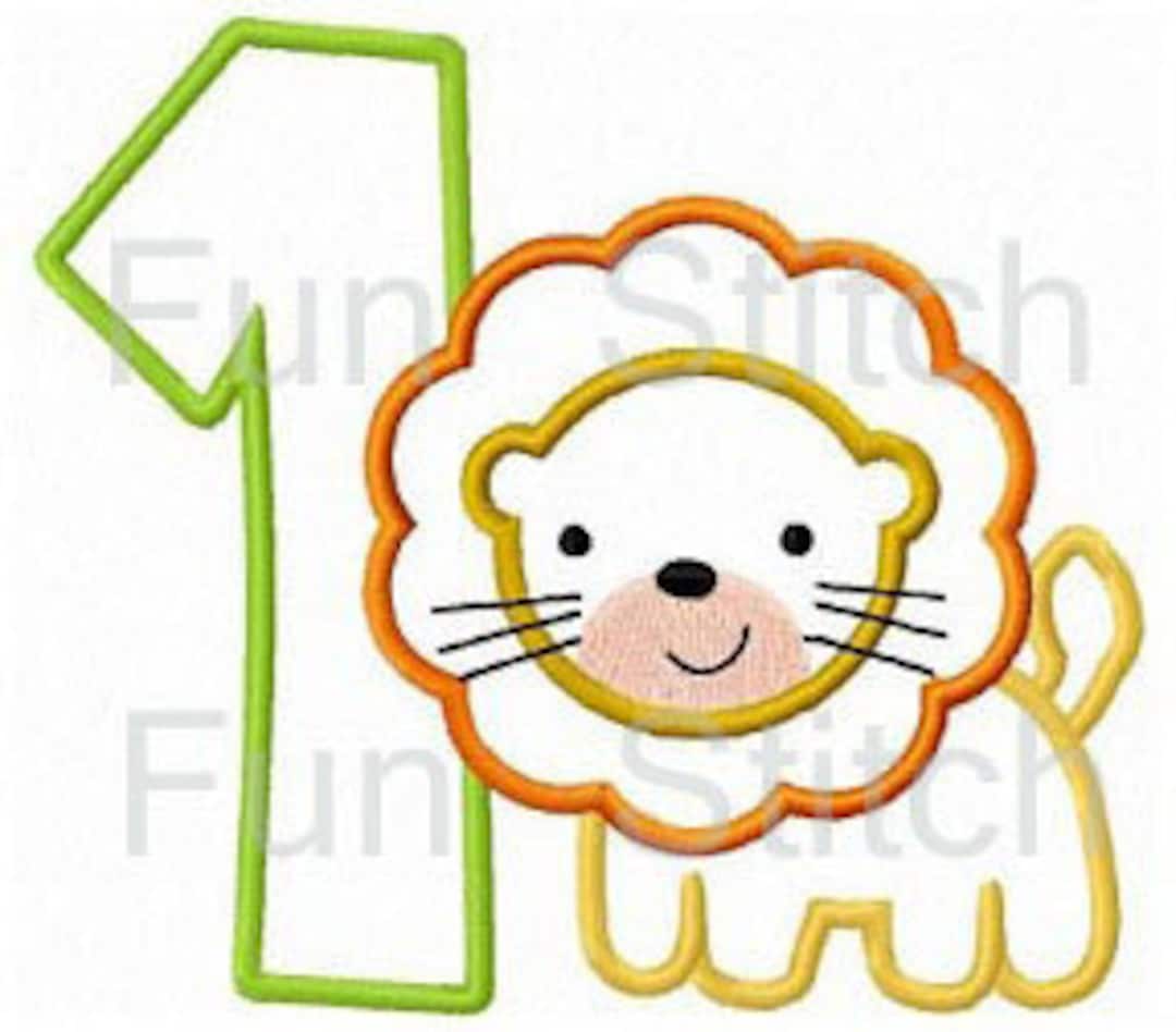 Lion Number One Applique Machine Embroidery Design - Etsy