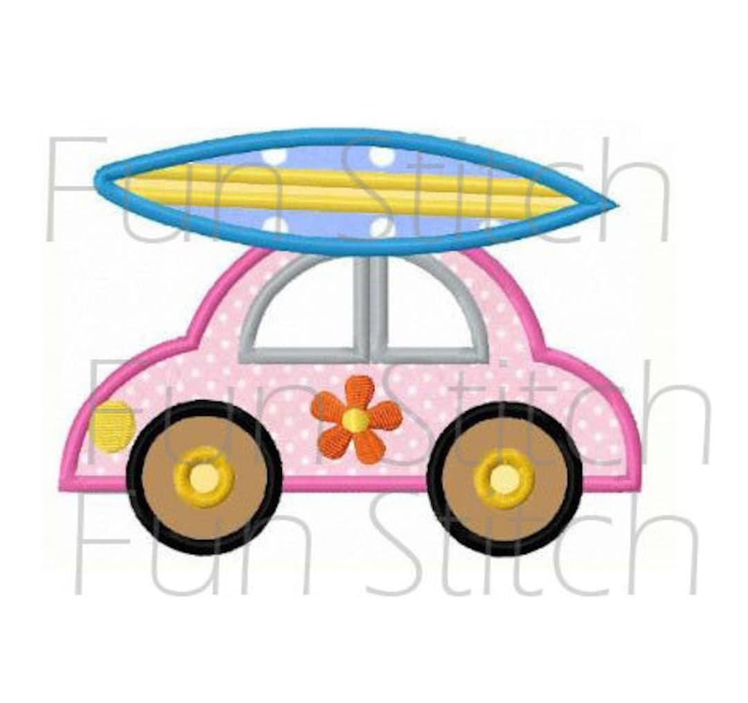 Surf Car Surf Buggy With Surfboard Summer Surfing Ditial Pattern ...
