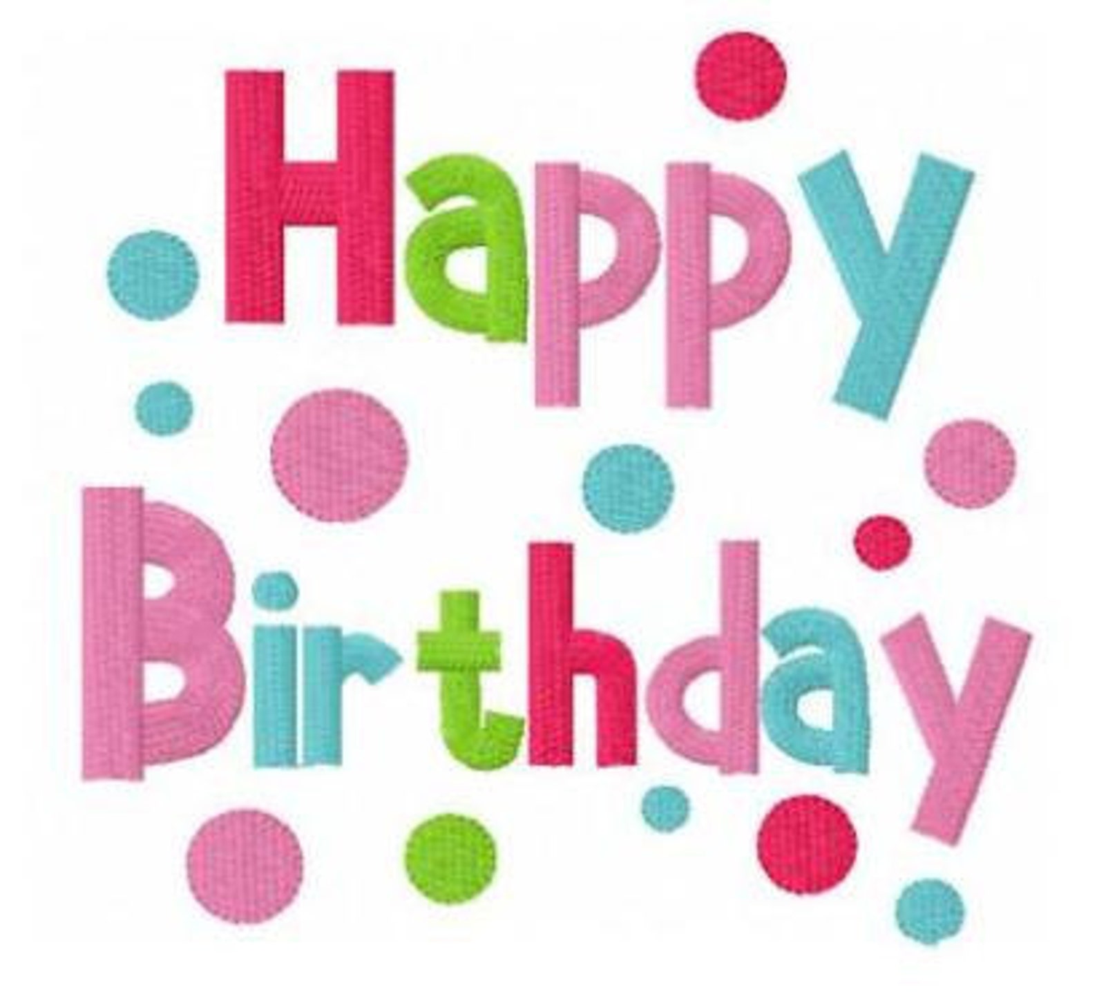 Happy Birthday Machine Embroidery Design - Etsy