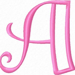 Curly Outline Font Machine Embroidery Design Digital Pattern Instant ...