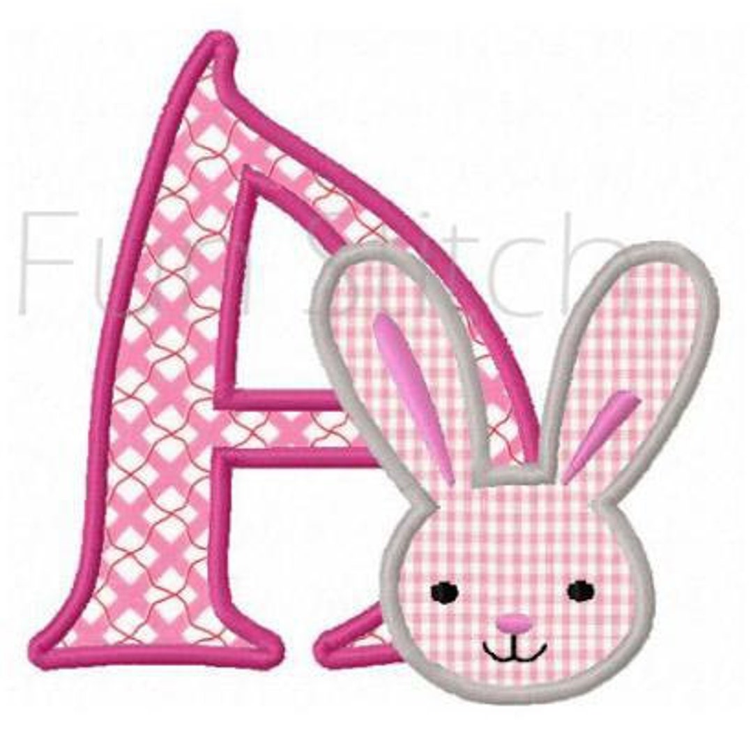 Set of 26 Easter Bunny Alphabet Machine Embroidery Applique - Etsy