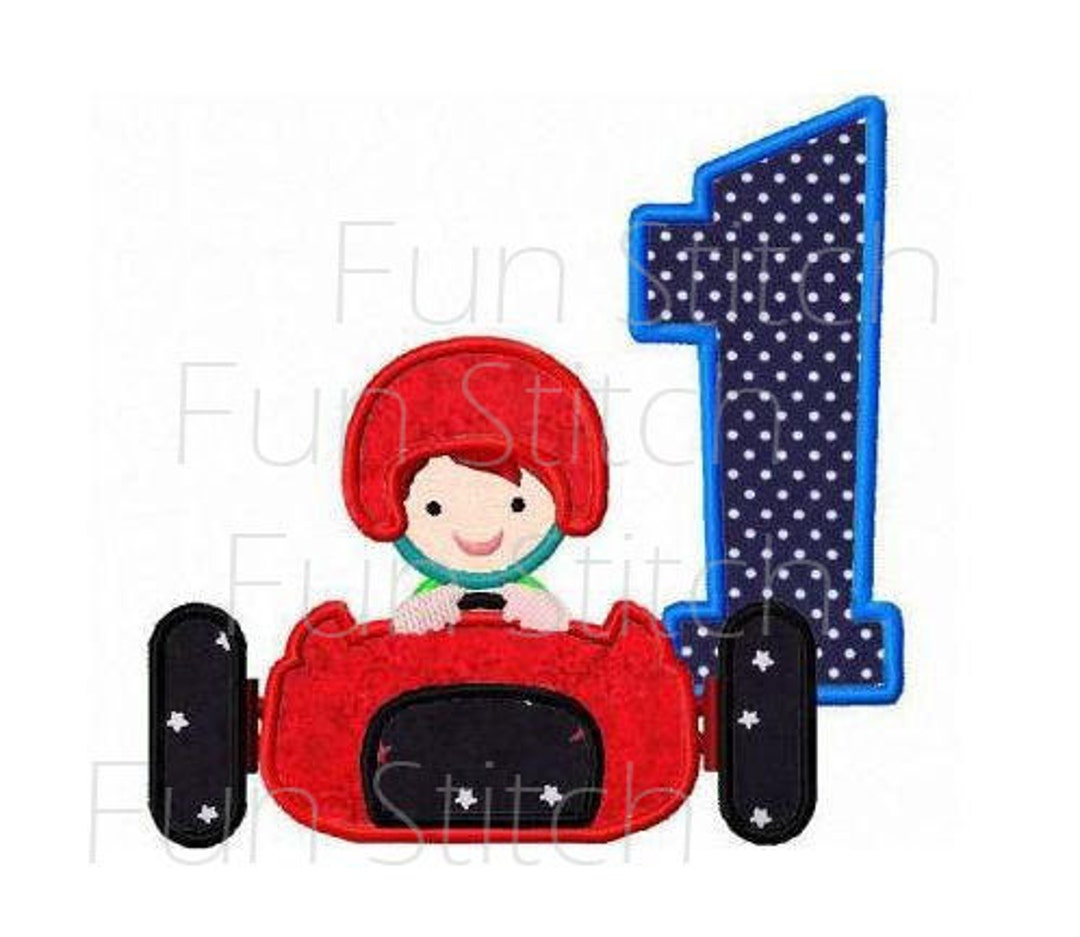 9 Race Car Birthday Applique Numbers Machine Embroidery Design Digital ...