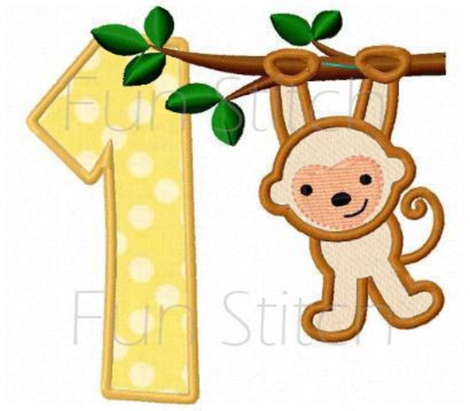 Set of 9 Monkey Applique Numbers Machine Embroidery Design - Etsy