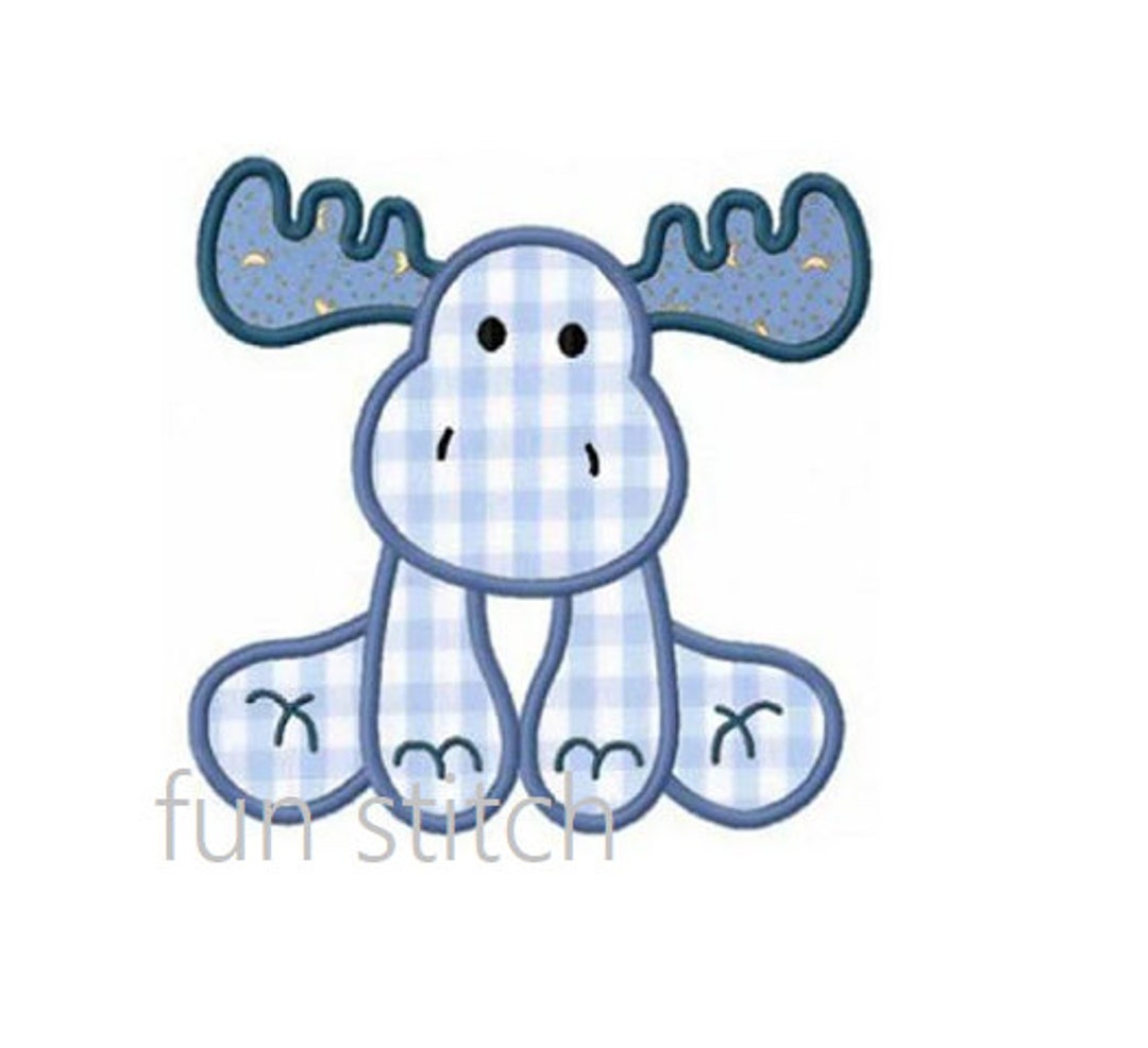 Baby Moose Applique Machine Embroidery Design - Etsy