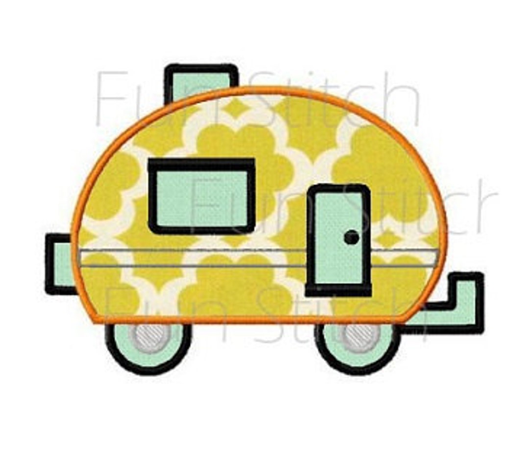 Camping Camper Applique Machine Embroidery Design - Etsy