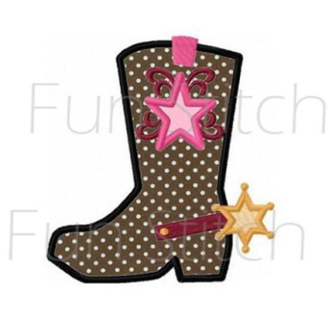 Cowboy Boot Applique Machine Embroidery Design Digital Pattern Instant ...