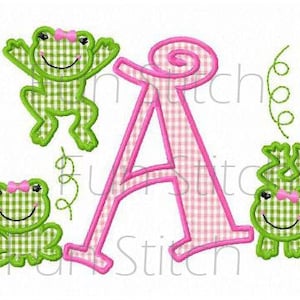 Set of 26 Frogs Letters 9 Frog Numbers Machine Embroidery Design ...