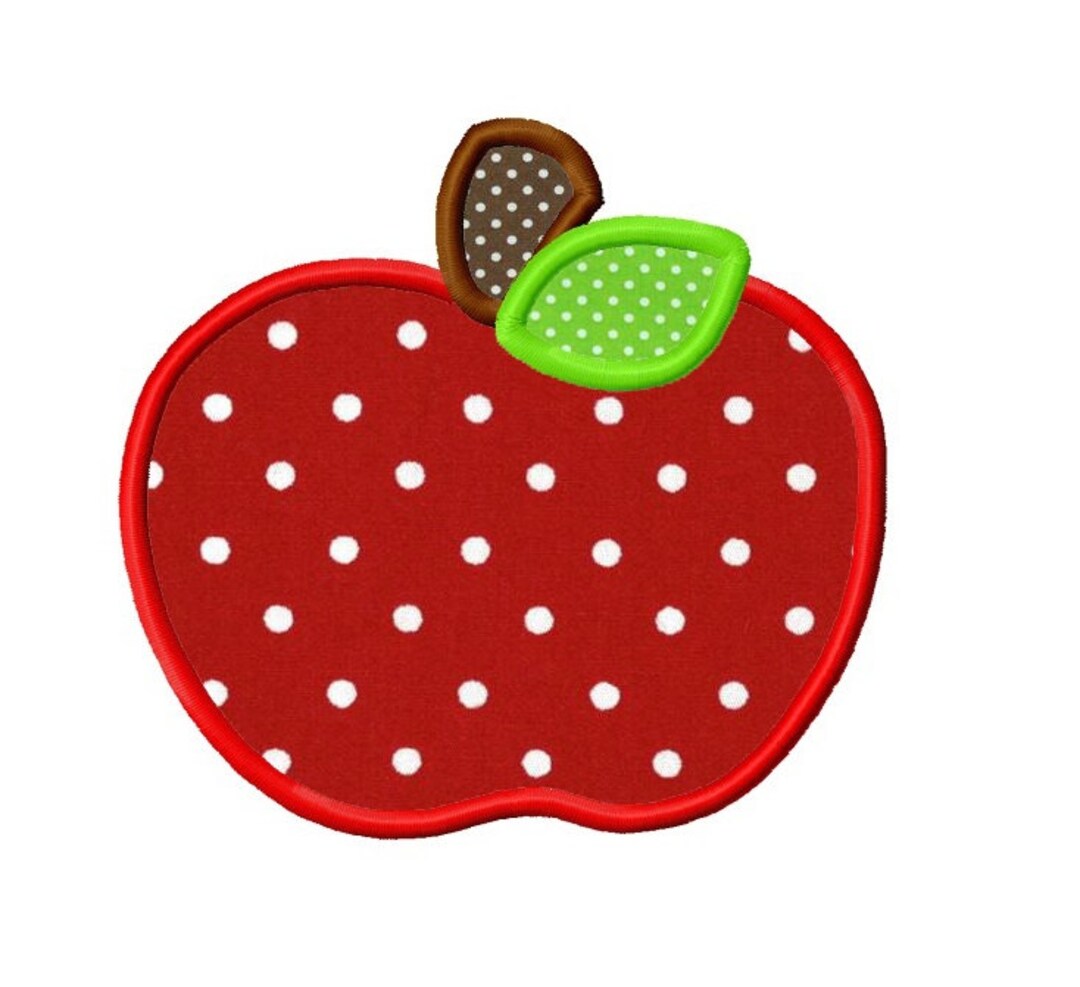 Apple Applique Machine Embroidery Design - Etsy