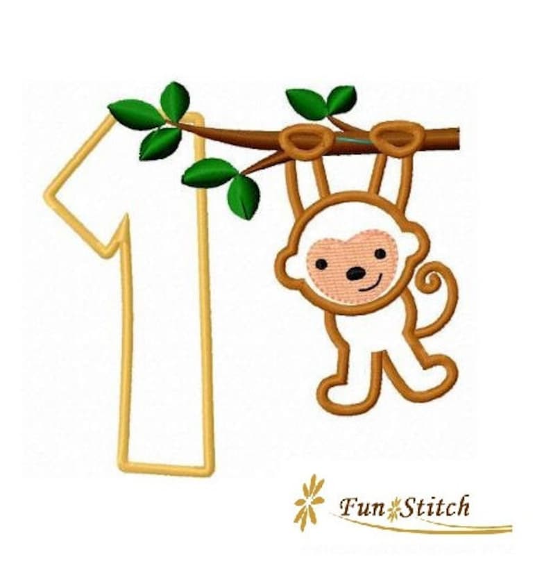 Set of 9 Monkey Numbers Applique Machine Embroidery Designs - Etsy
