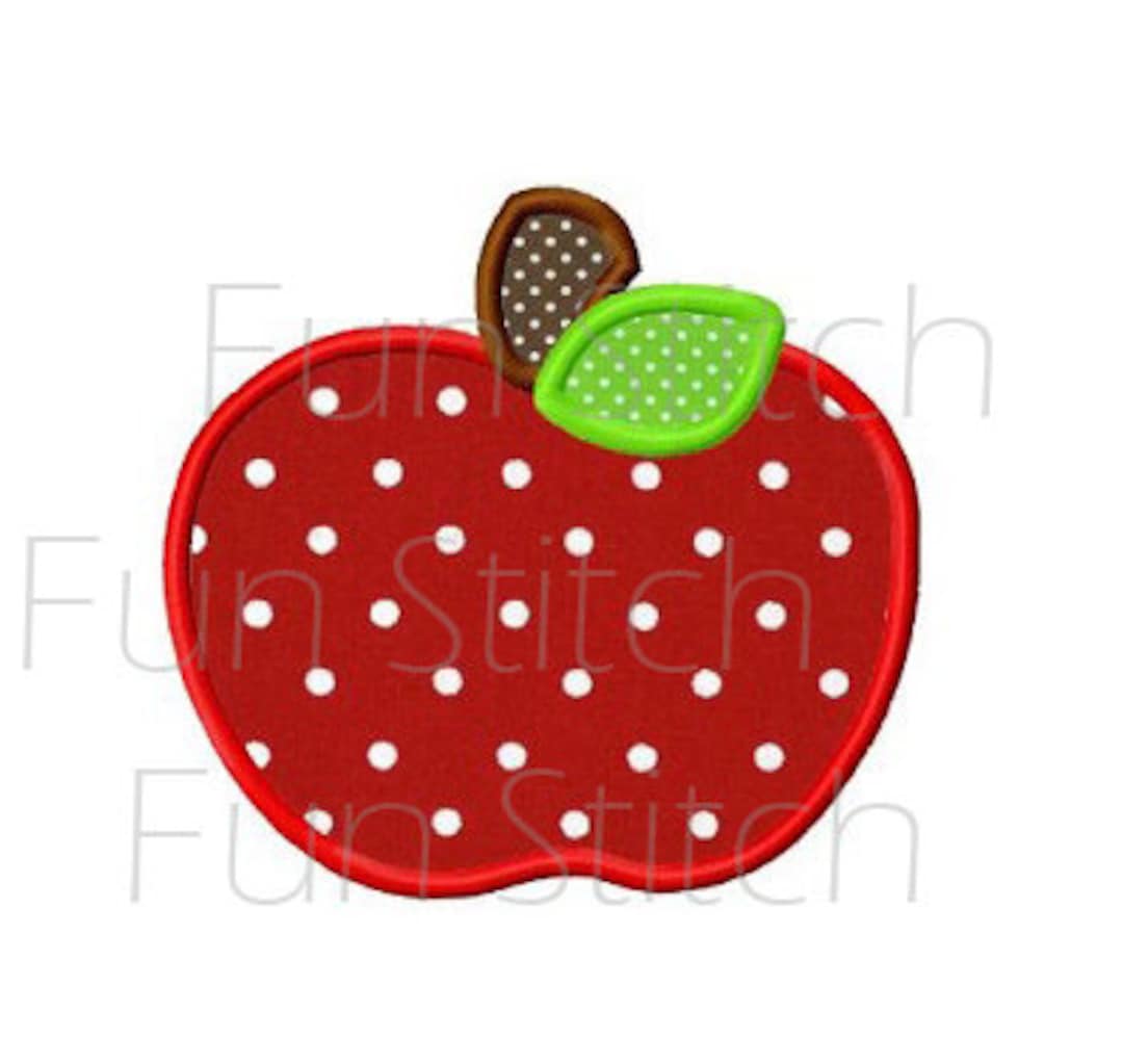 Apple Applique Machine Embroidery Design Digital - Etsy
