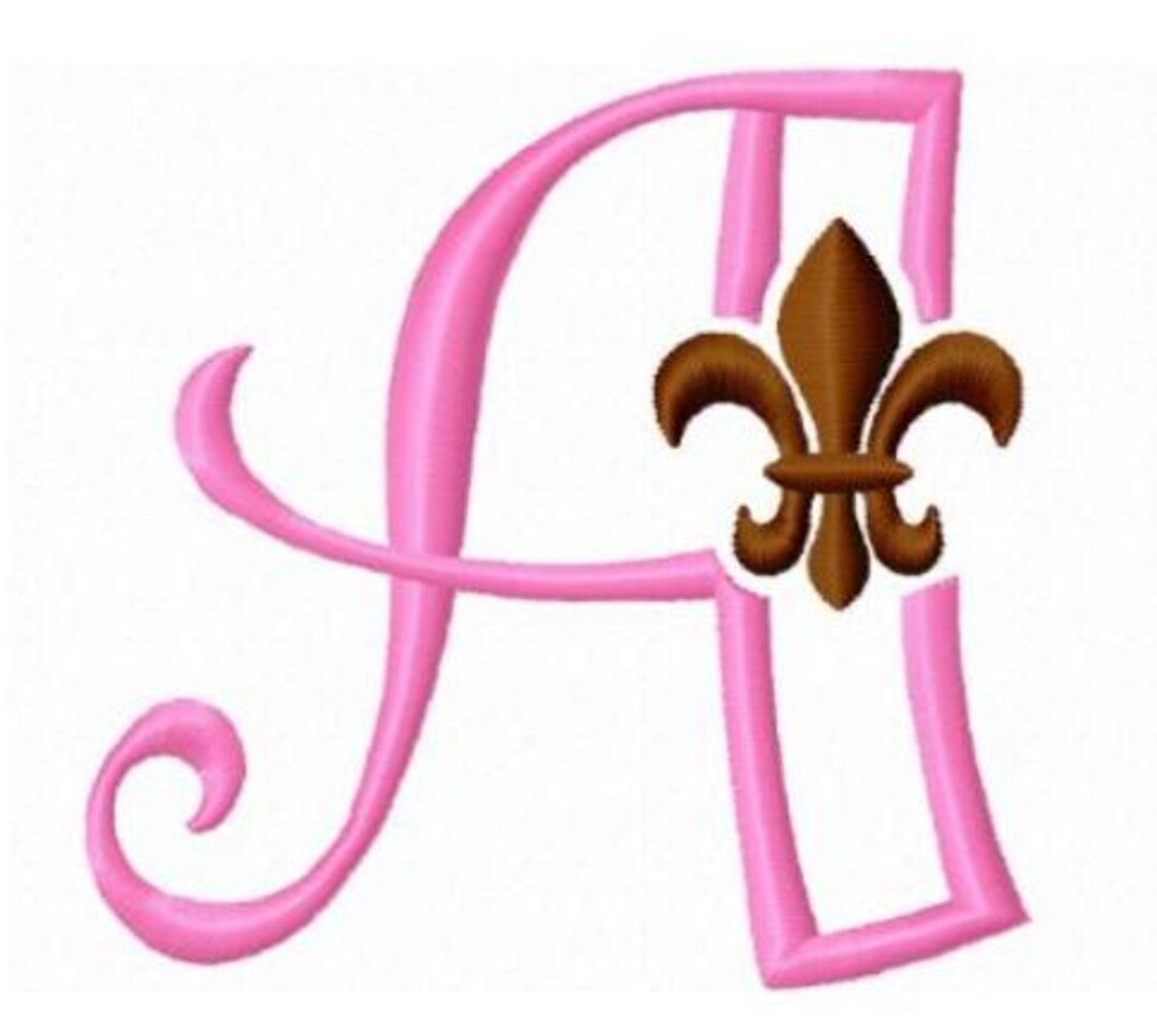 A Set of 26 Fleur De Lis Letters Machine Embroidery Design Instant ...