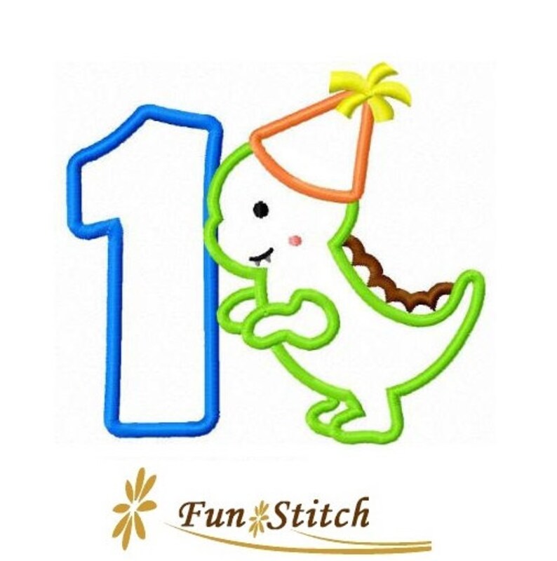 Dino Dinosaur Birthday Applique Numbers Machine Embroidery - Etsy