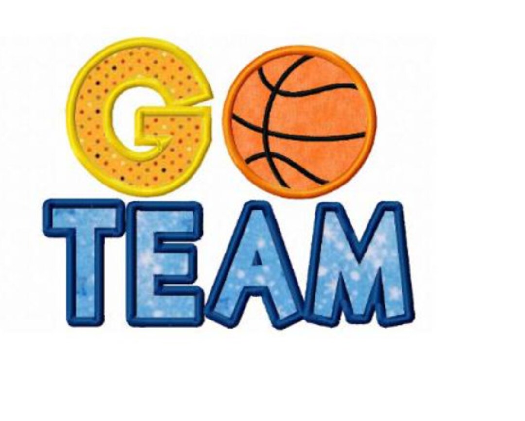 Go Team Basketball Applique Machine Embroidery Design - Etsy