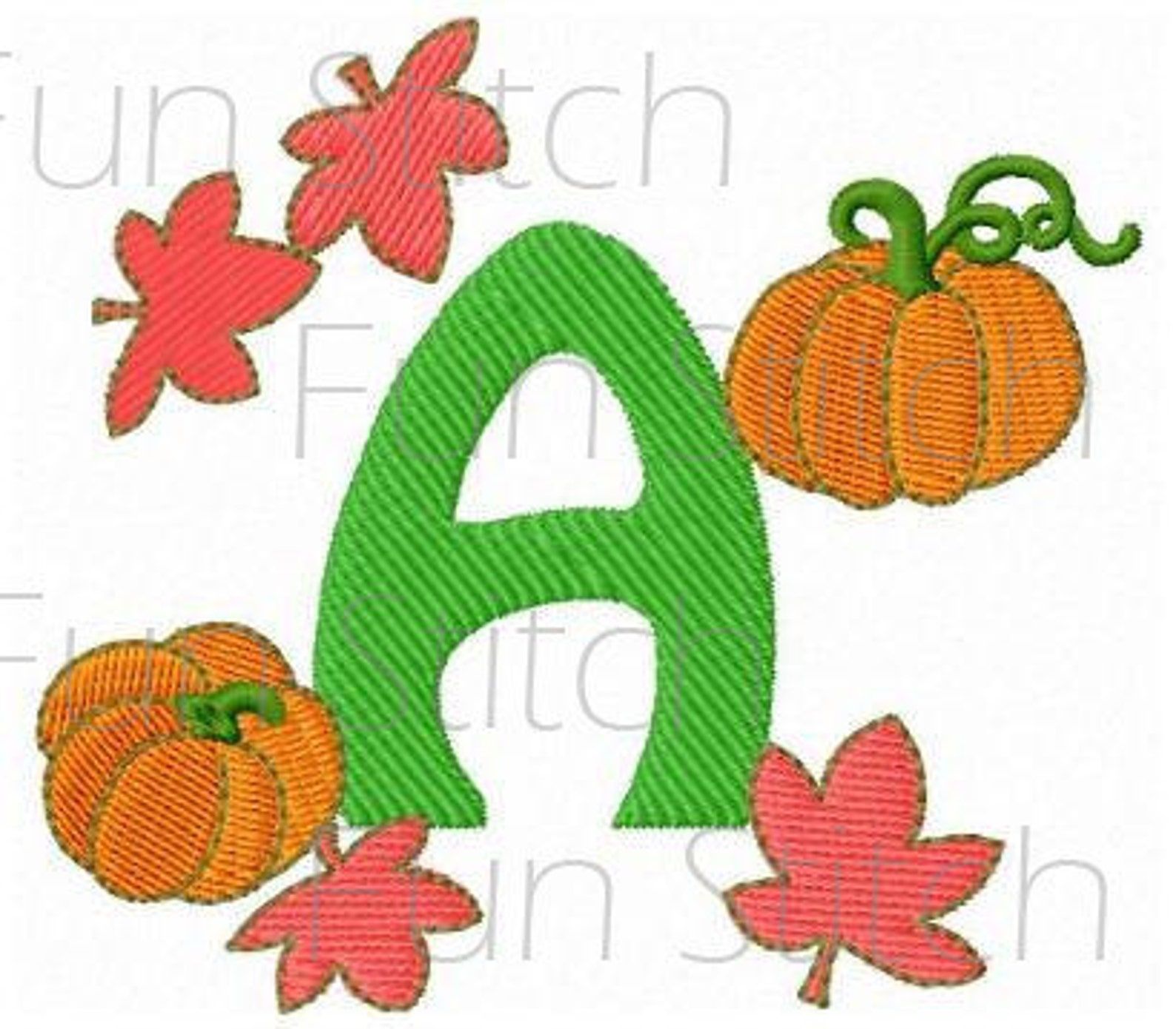 Fall Leaves Pumpkin Font Letters Machine Embroidery Design - Etsy