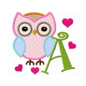 Set of 26 Owl Love Applique Font Letters Machine Embroidery Design - Etsy