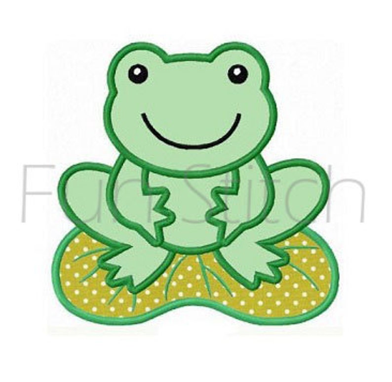 Frog applique machine embroidery design instant download | Etsy
