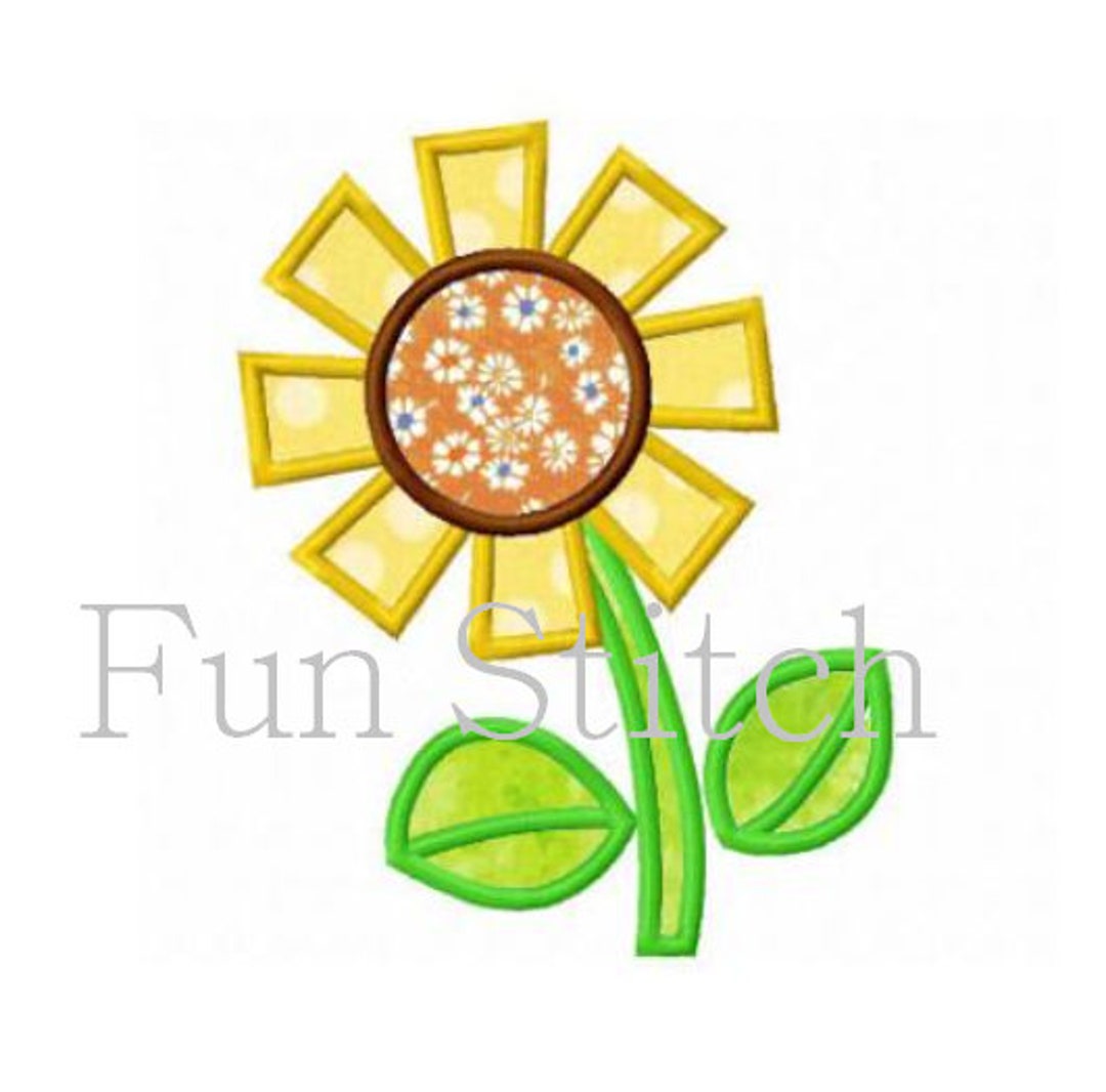 Spring Flower Applique Machine Embroidery Design Digital Pattern ...