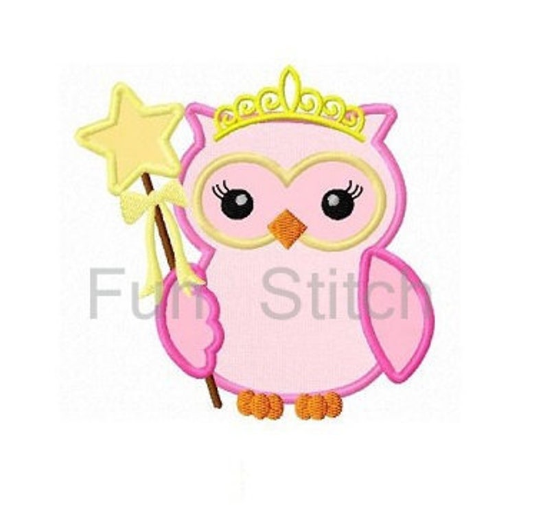 Owl Princess Applique Machine Embroidery Design Instant - Etsy