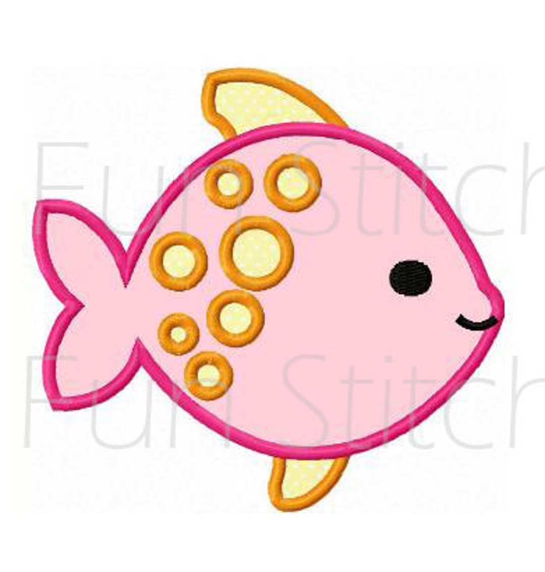 Fish Applique Machine Embroidery Design Digital Pattern Instant ...