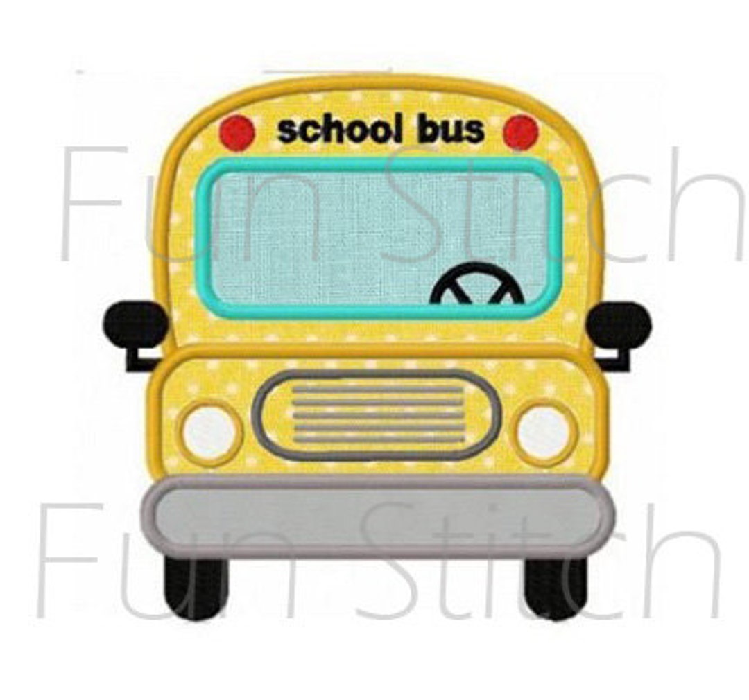 School Bus Applique Machine Embroidery Design - Etsy
