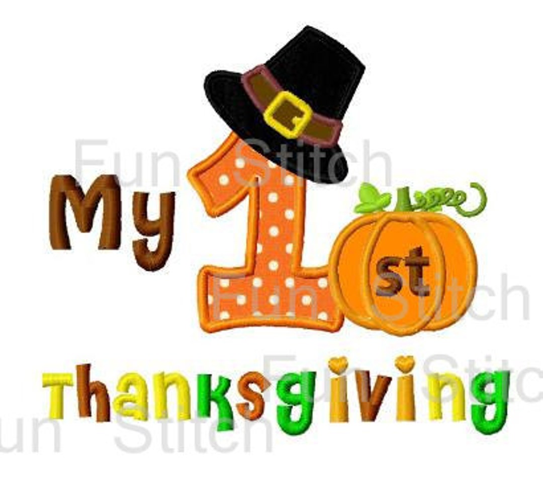 My First Thanksgiving Applique Machine Embroidery Design - Etsy