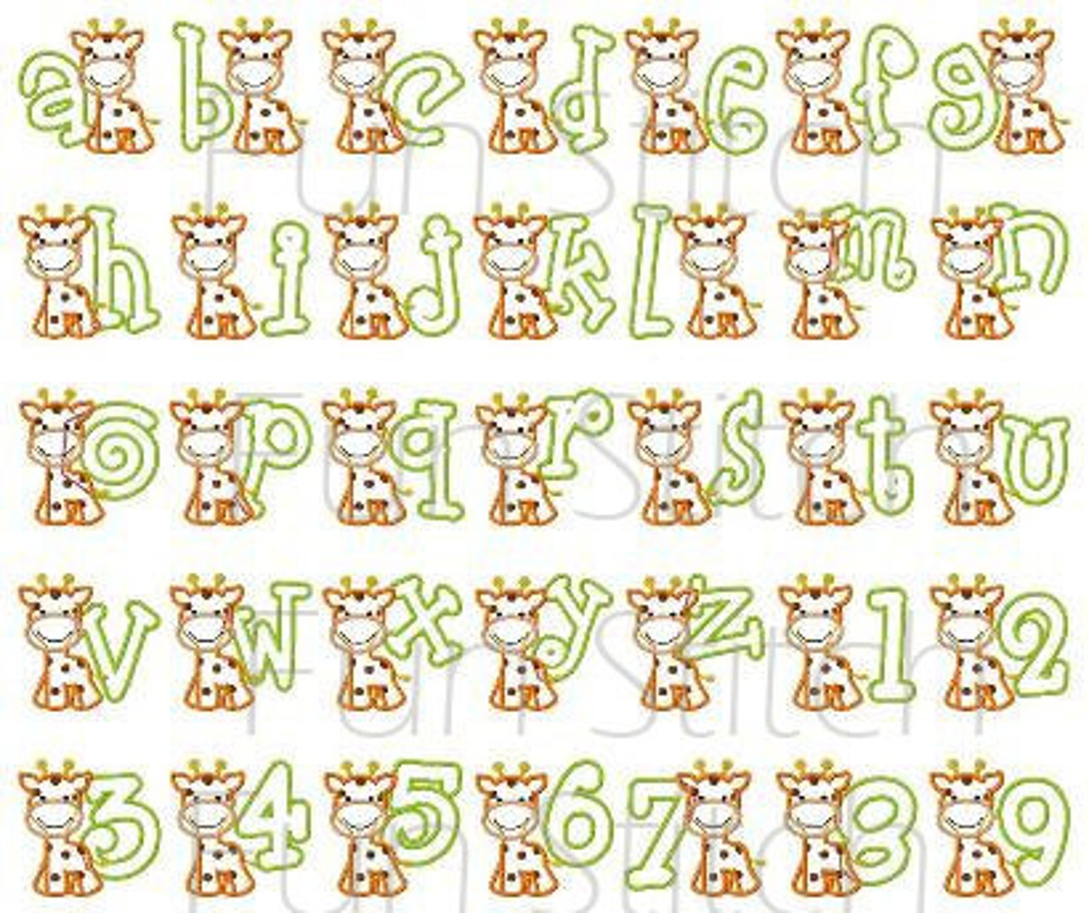 26 Giraffe Font Letters Machine Embroidery Design - Etsy