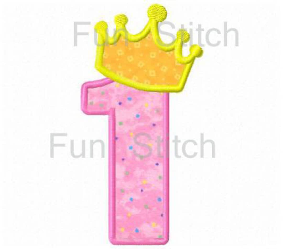 Set of 9 Princess Crown Applique Numbers Machine Embroidery Design - Etsy
