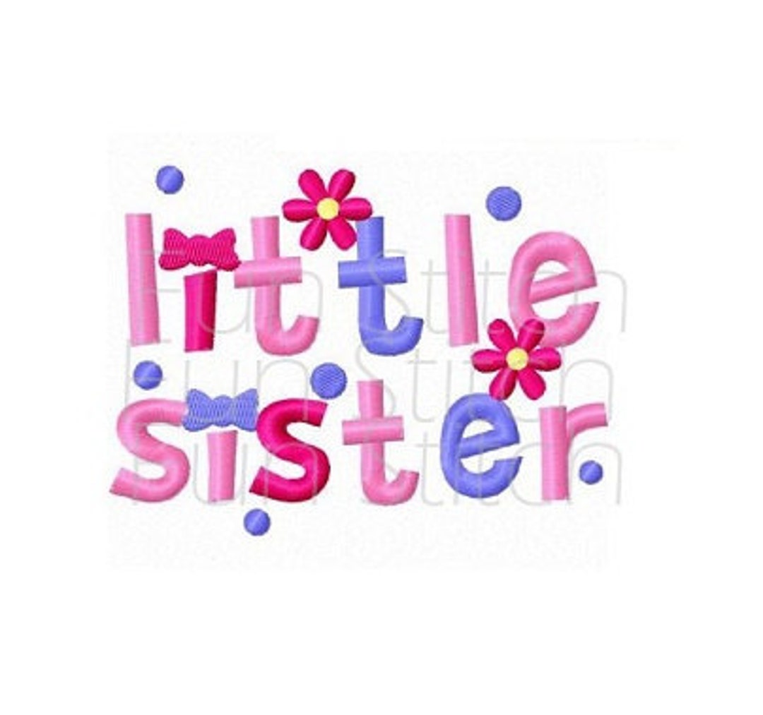 Little Sister Machine Embroidery Design - Etsy