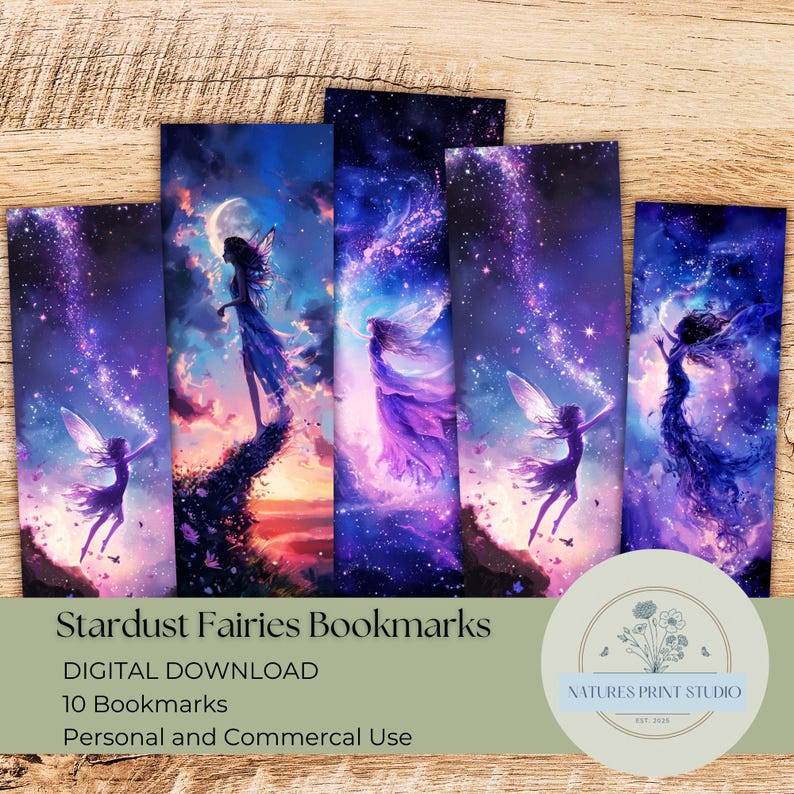 10 Stardust Fairy Bookmark Printables, Digital Downloads, Whimsical ...
