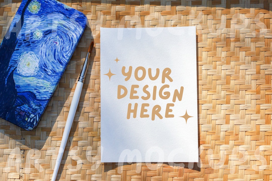 Aesthetic 5x7 Art Mockup Watercolor Painting Art Print Mocks Digital ...