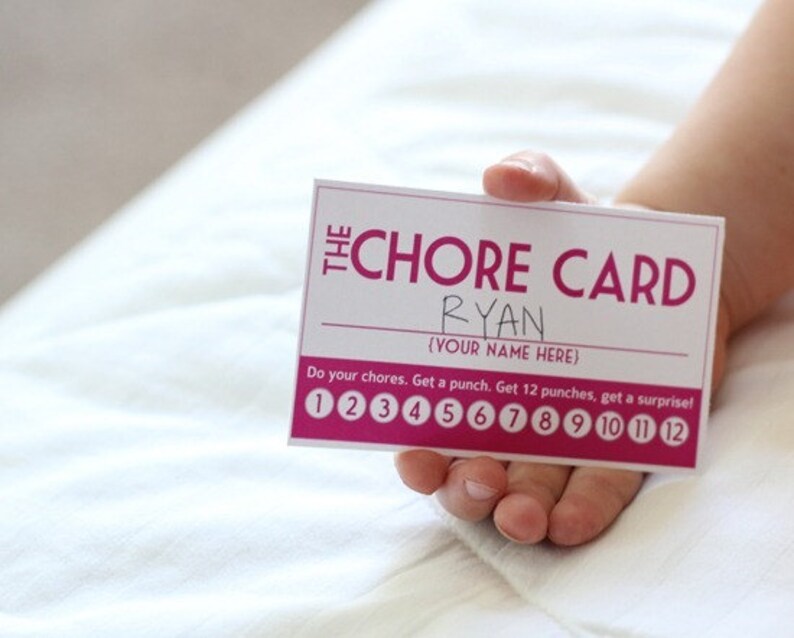 INSTANT DOWNLOAD: DIY Printable Punch Cards 4 Colors, Chore Cards, Stay ...