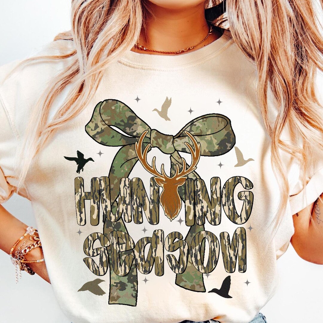 Hunting Season Shirt, Deer Antler Tee, Camo Bow Hunting Shirt, Fall ...