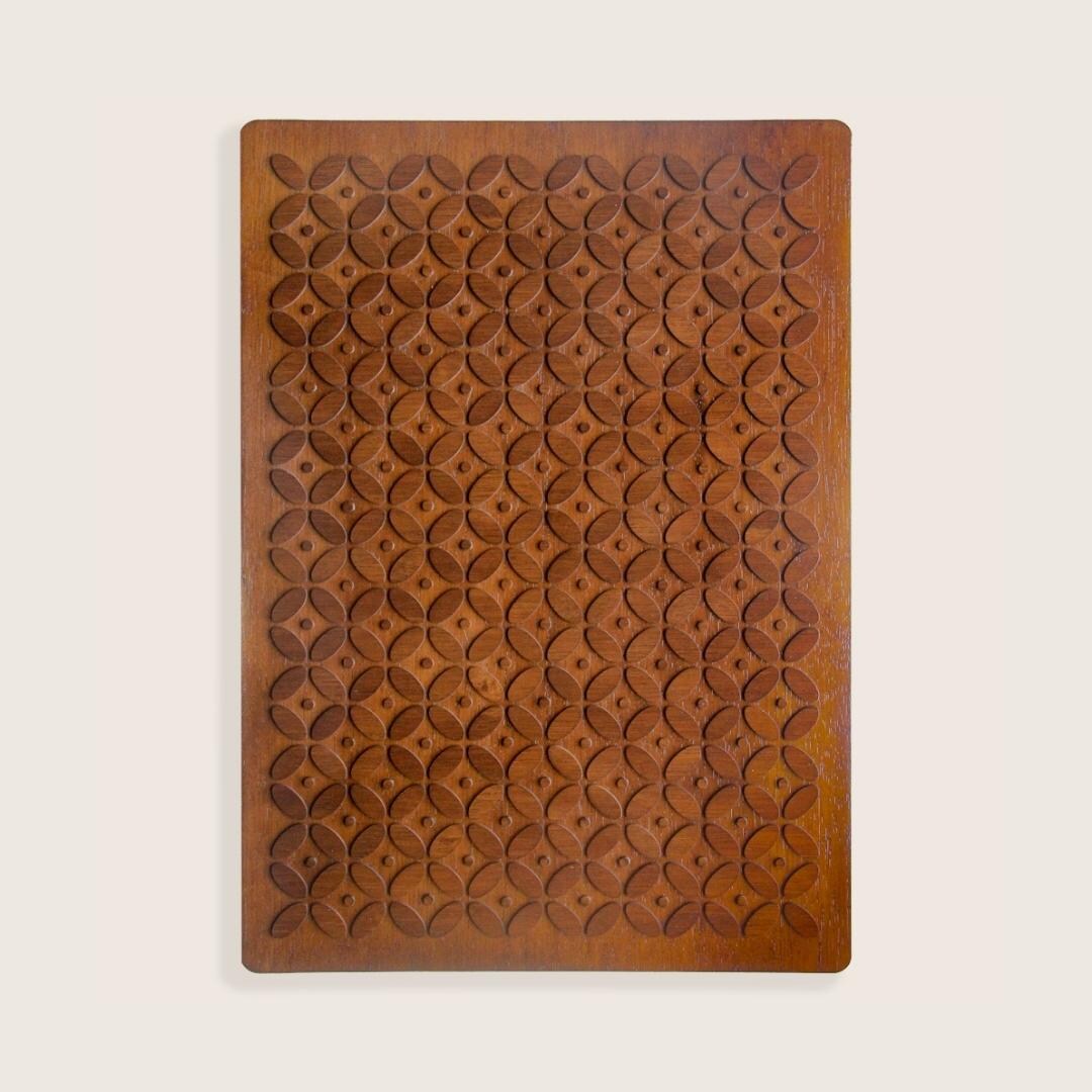 Indonesian Batik Wood Wall Art | 3D Ethnic Floral Panel | Modern Rustic ...