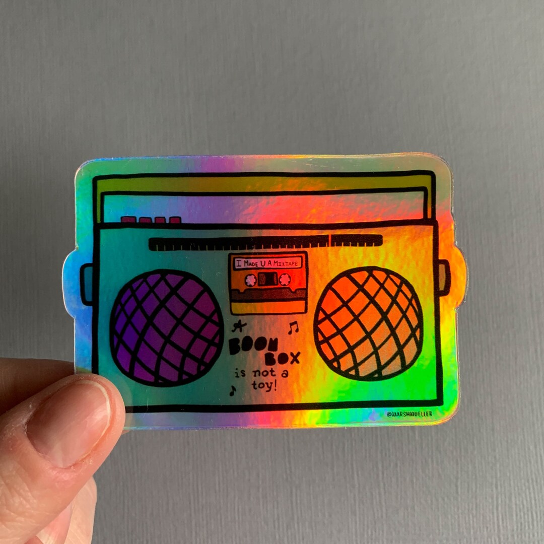 Holographic Boom Box Die Cut Sticker - Etsy