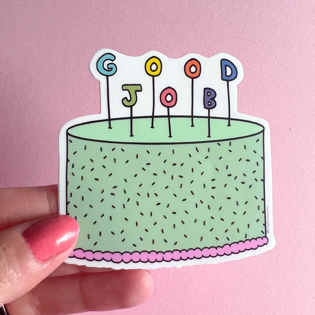 Good Job Cake Sticker - Etsy