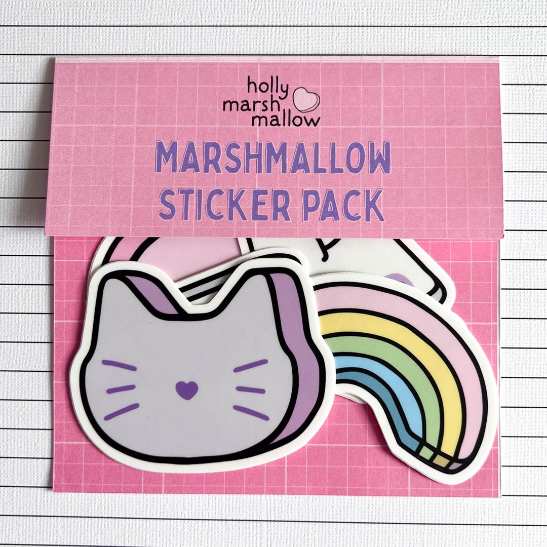 Marshmallow Sticker Pack - Etsy
