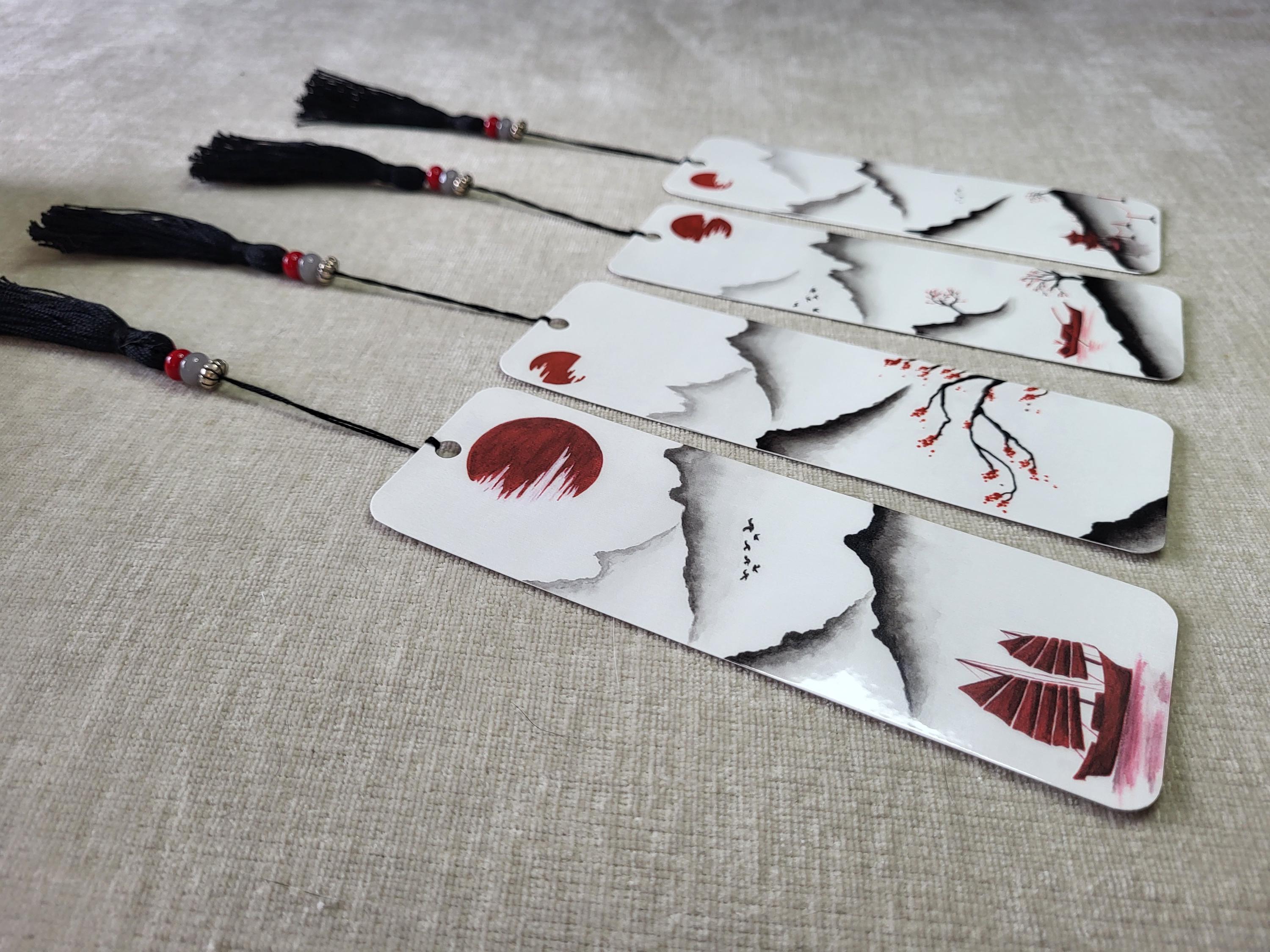 Japan Inspired Mountains Bookmarks | Set of 4 or Individual | Beaded ...