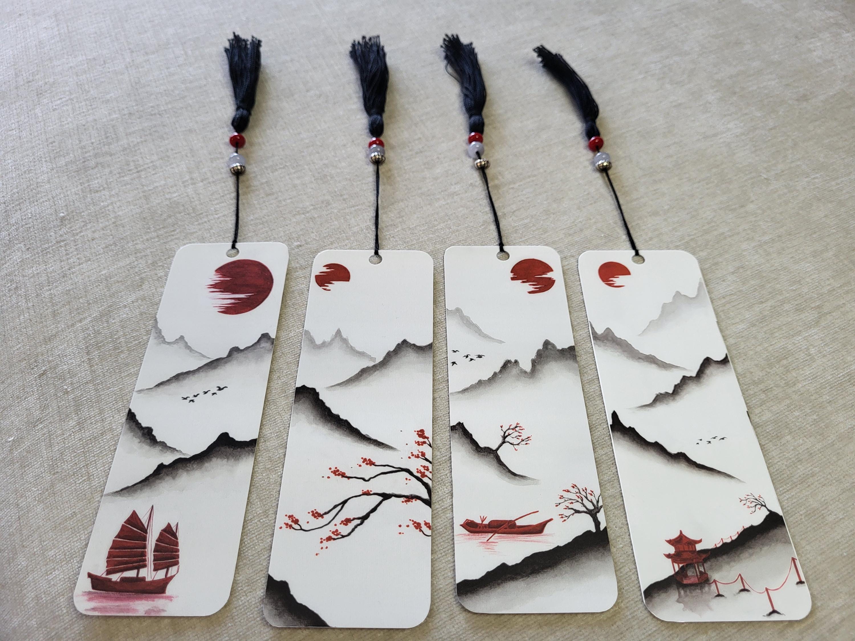 Japan Inspired Mountains Bookmarks | Set of 4 or Individual | Beaded ...