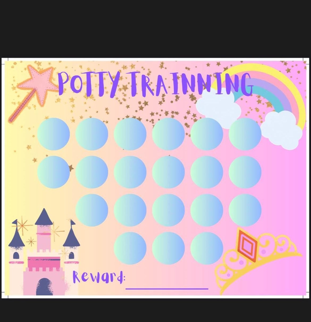 Princess Castle Potty Training Reward Chart - Sticker Chart (digital ...